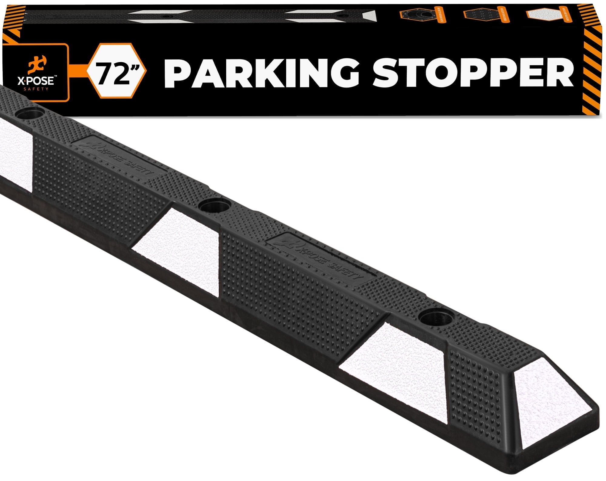 Xpose Safety Parking Block Curb Stop, 72" Heavy Duty Parking Stop ...