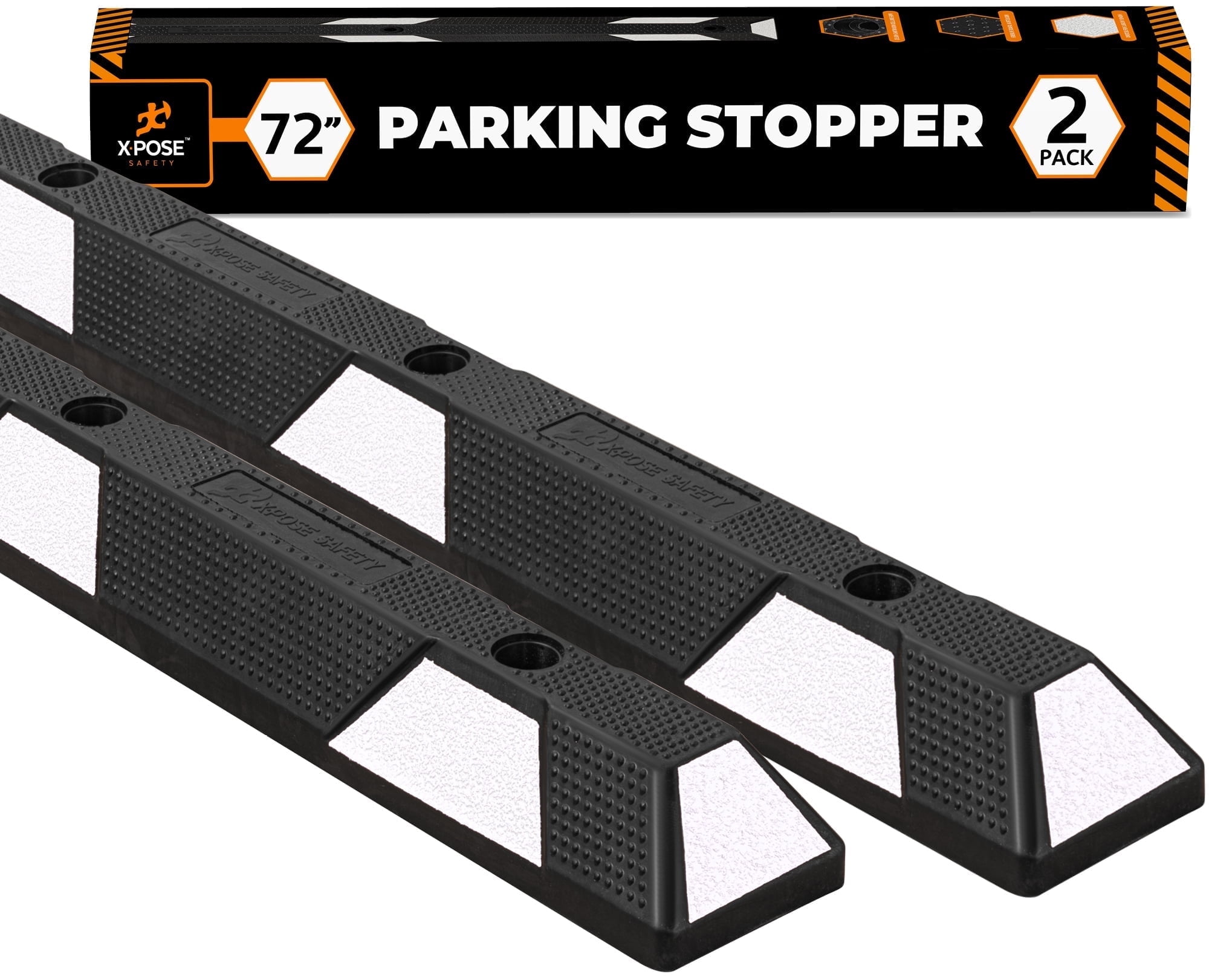 Xpose Safety Parking Block Curb Stop, 72" Heavy Duty Parking Stop ...