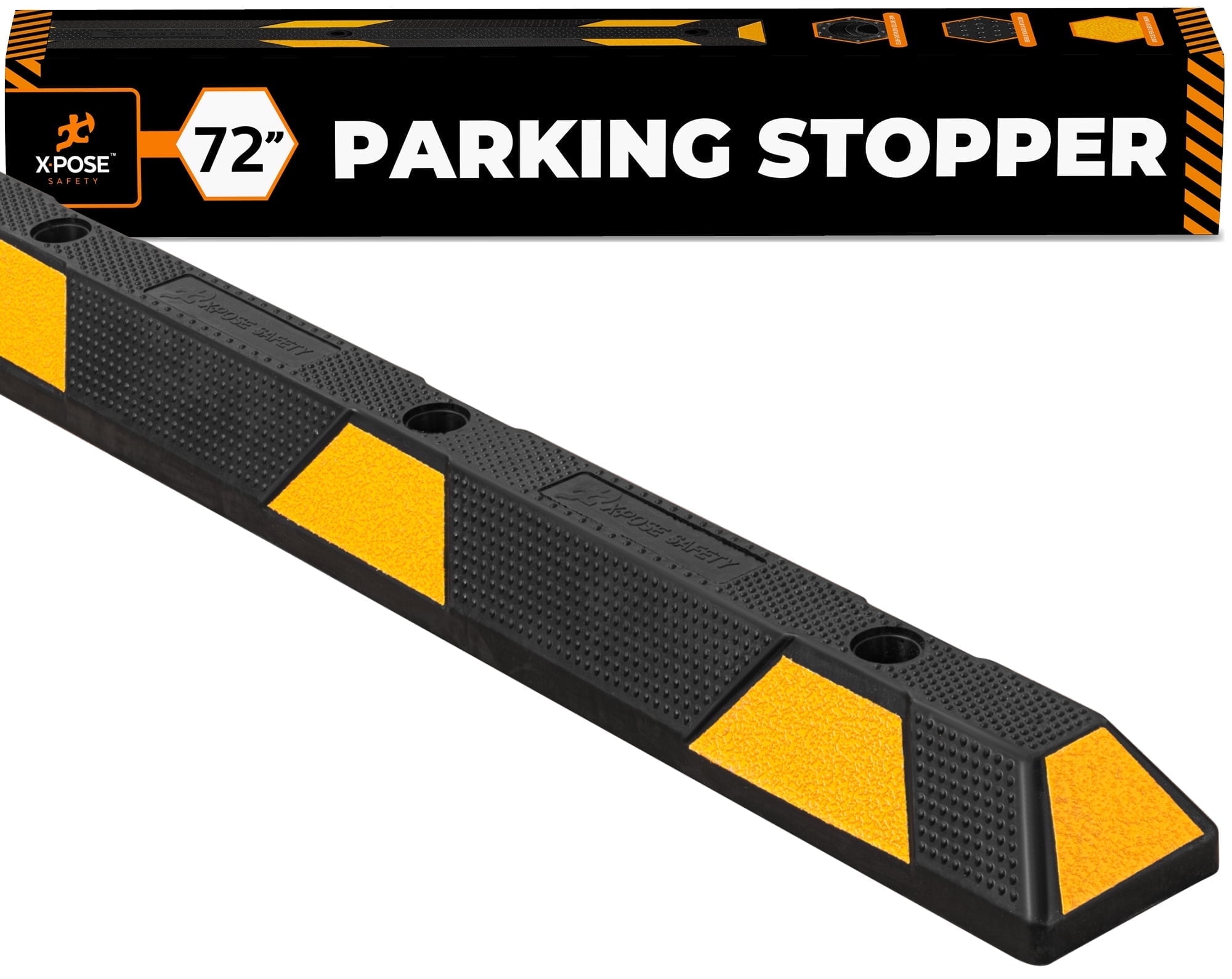 Xpose Safety Parking Block Curb Stop, 72" Heavy Duty Parking Stop ...