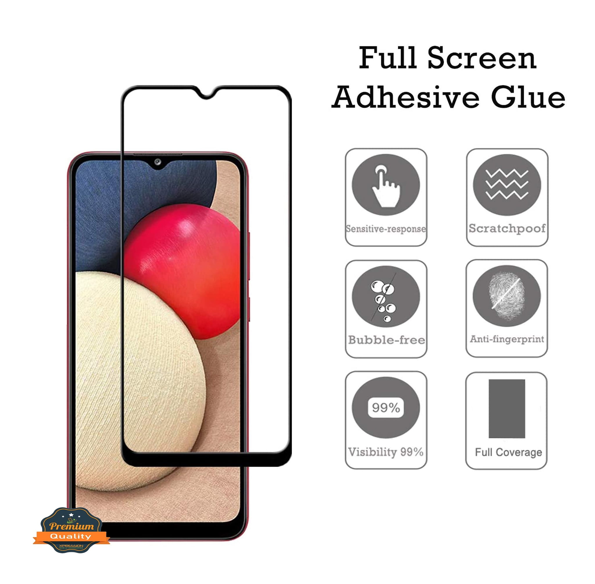 Xpression Screen Protector for Cricket Influence Tempered Glass Full ...
