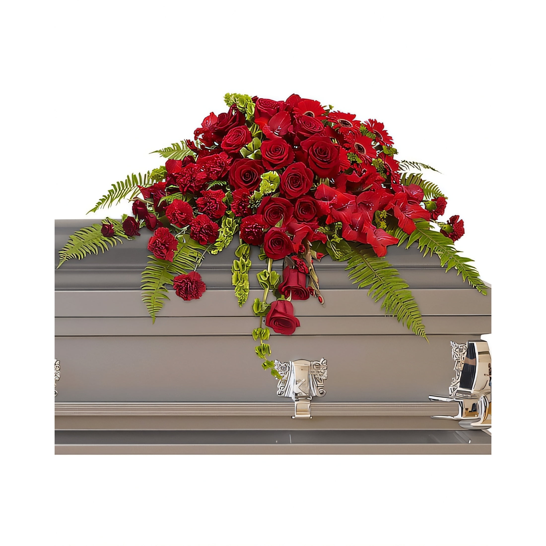 Xpressions Florist - Red Rose Sanctuary Casket Spray - Standard ...