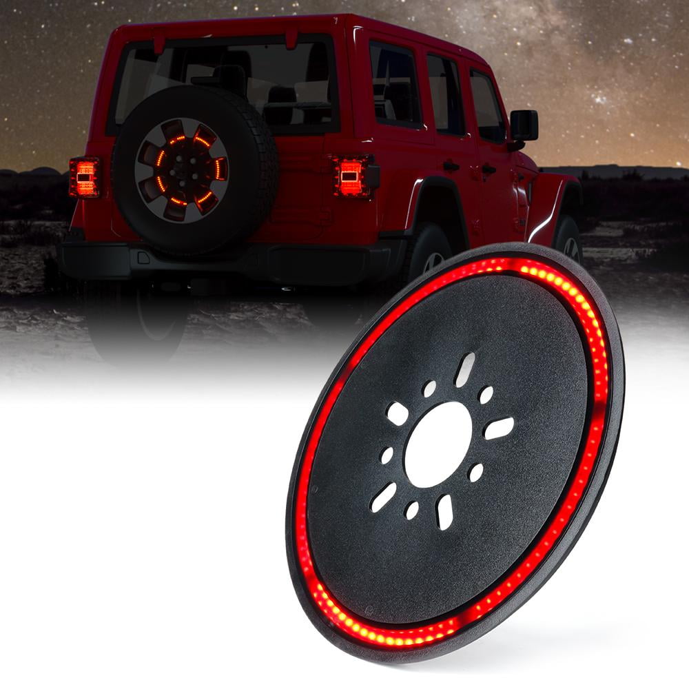 Xprite 14" Cyclone Series Spare Tire Red LED Brake Light For 2018+ Jeep ...