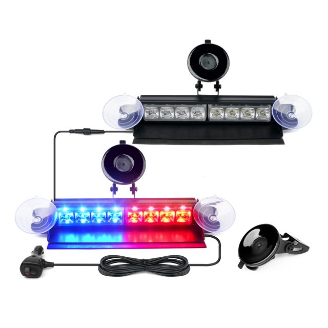 Xprite 16-LED Windshield Strobe Light Bar with Triangular Install, 22 ...