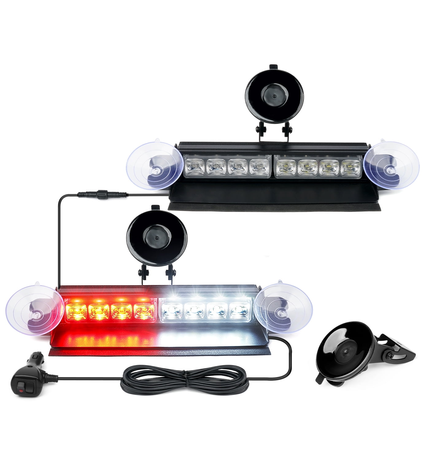 Xprite 16-LED Windshield Strobe Light Bar with Triangular Install, 22 ...