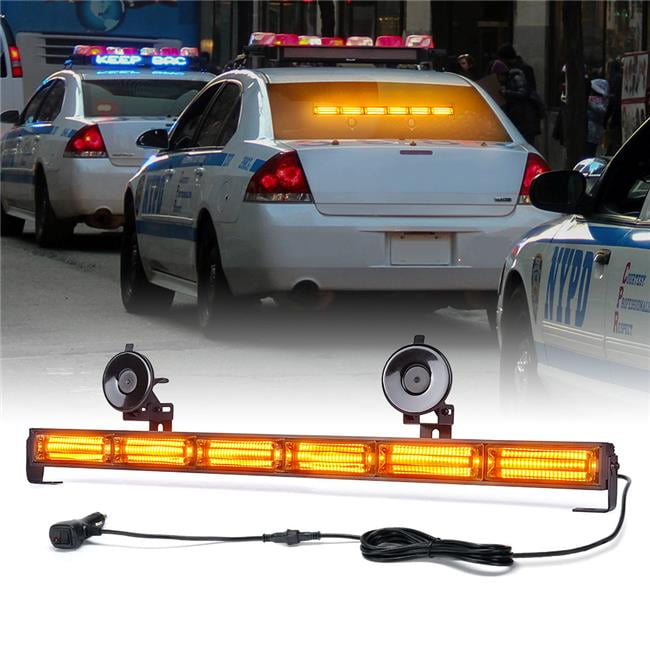 Xprite 26 in. Amber LED Traffic Advisor Strobe Light Bar, Controller 6 ...