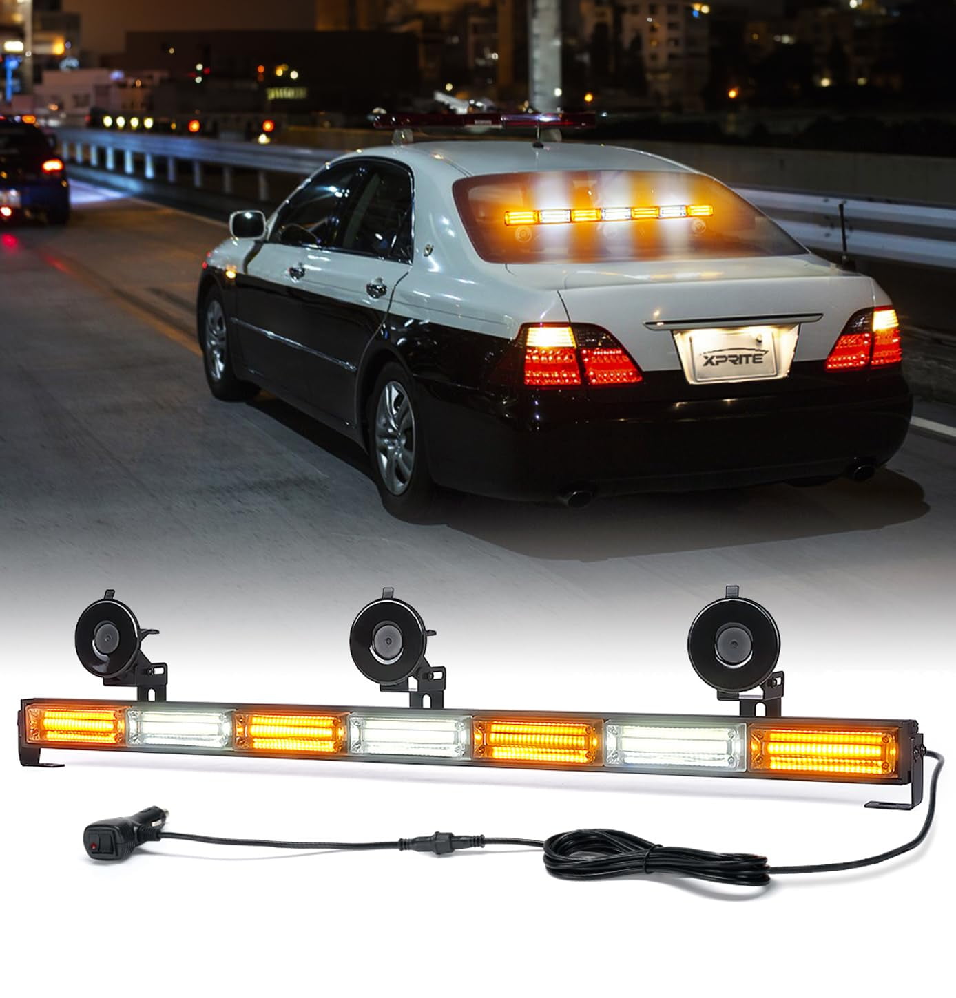 Xprite 31" COB Emergency Strobe Traffic Advisor Light Bar w/ 21 Flash ...