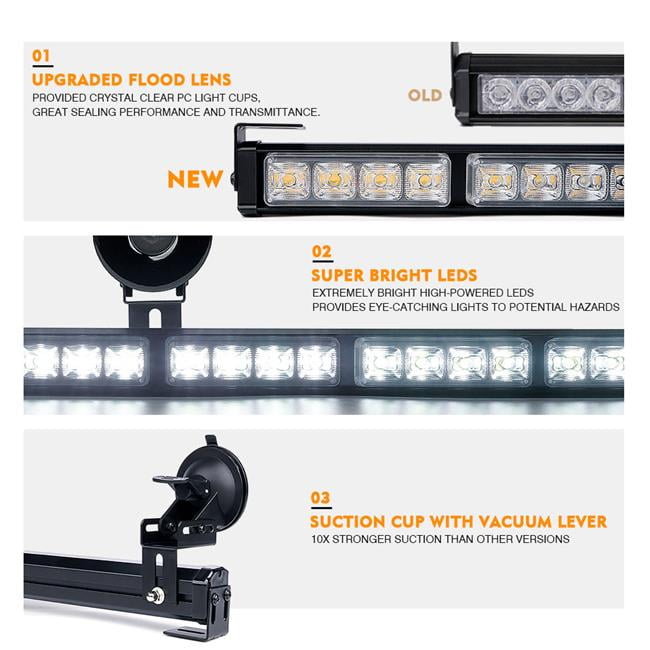 Xprite 31 in. Amber Controller LED 7 Series Traffic Advisor Strobe ...