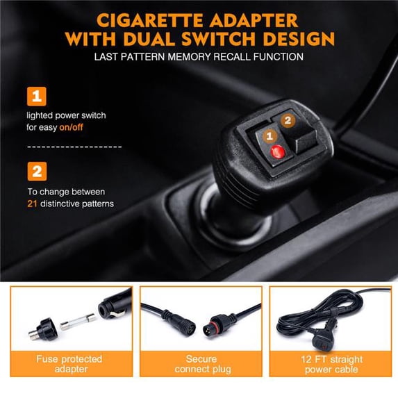 Xprite 31 in. Red & Blue Controller LED 7 Series Traffic Advisor Strobe ...