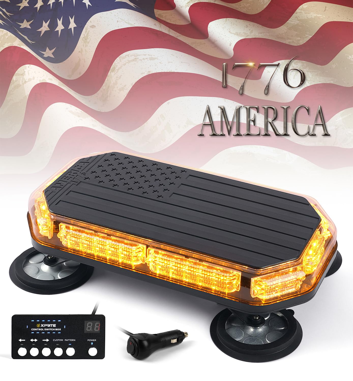 Xprite 42 LED Roof RE32 Top Strobe Beacon Light, High Visibility Hazard ...