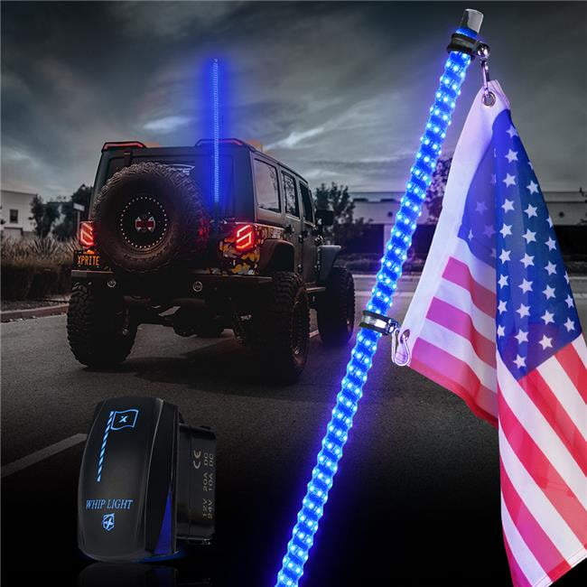 Xprite 5 ft. Solid Color Whip Lights with Spring Base - 2 Piece ...