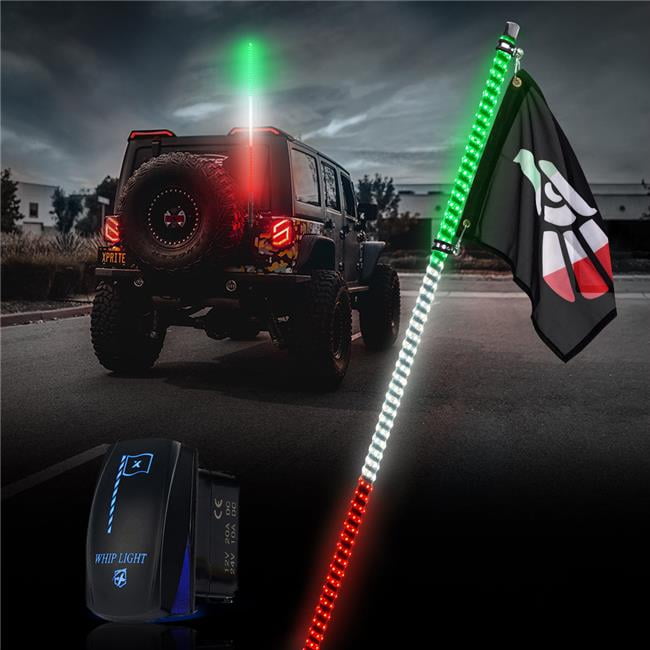 Xprite 5 ft. Spiral Static LED Whip Light with Mexico Eagle Flag - 2 ...