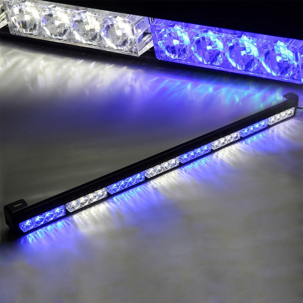 Xprite Blue & White Mix 35.5" 32 LED Traffic Advisor Strobe Light Bar ...