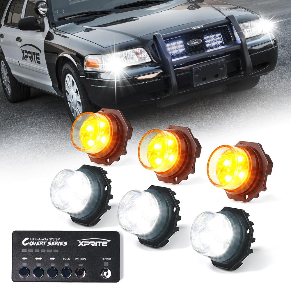 Xprite Covert 6 Series Hide-A-Way LED Strobe Lights - Walmart Business ...
