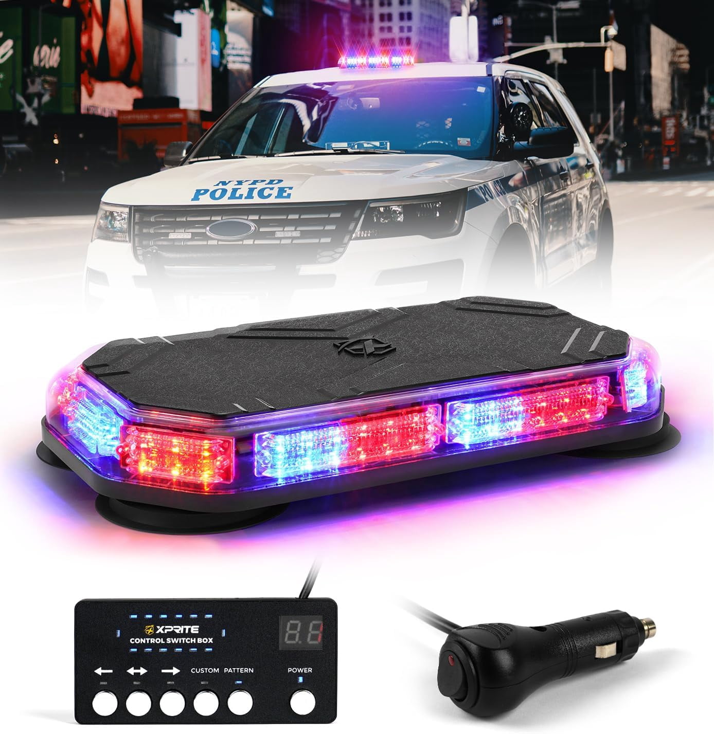 Xprite High-Visibility LED Strobe Emergency Light - Magnetic Mount ...