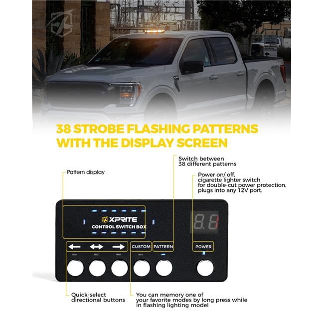 Xprite XP-SLL-C120M-G2-WR LED Emergency Strobe Light, Red & White ...