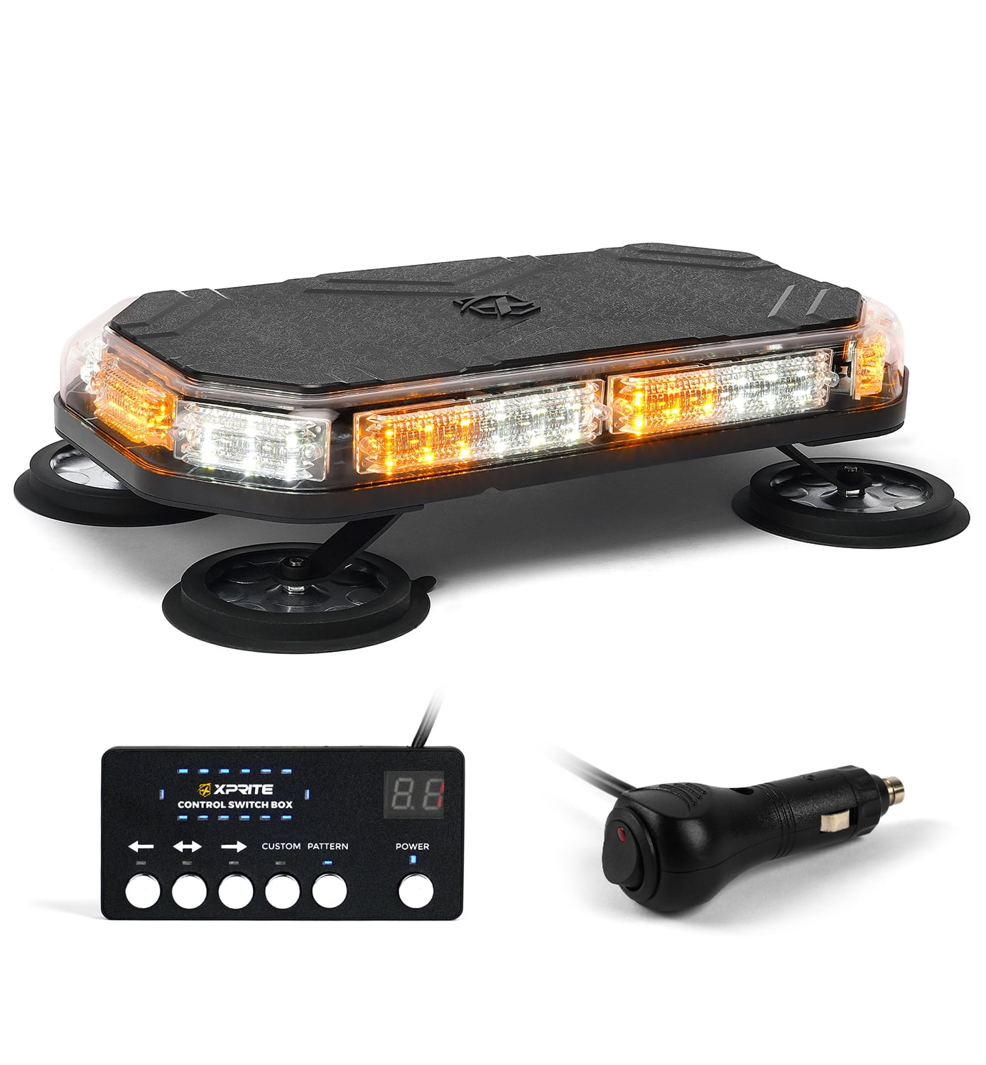 Xprite LED Rooftop Strobe Beacon Lights, Magnetic Base Emergency Hazard ...