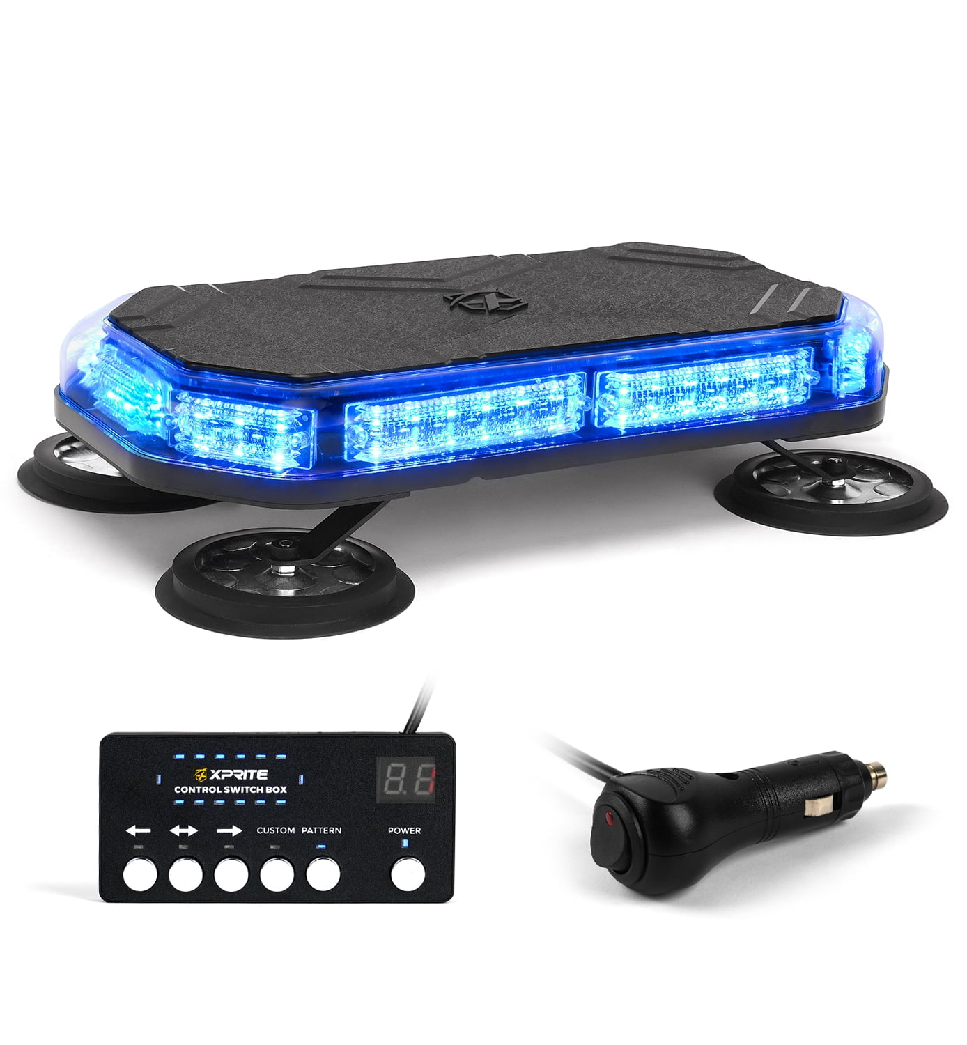 Xprite LED Rooftop Strobe Beacon Lights, Magnetic Base Emergency Hazard ...