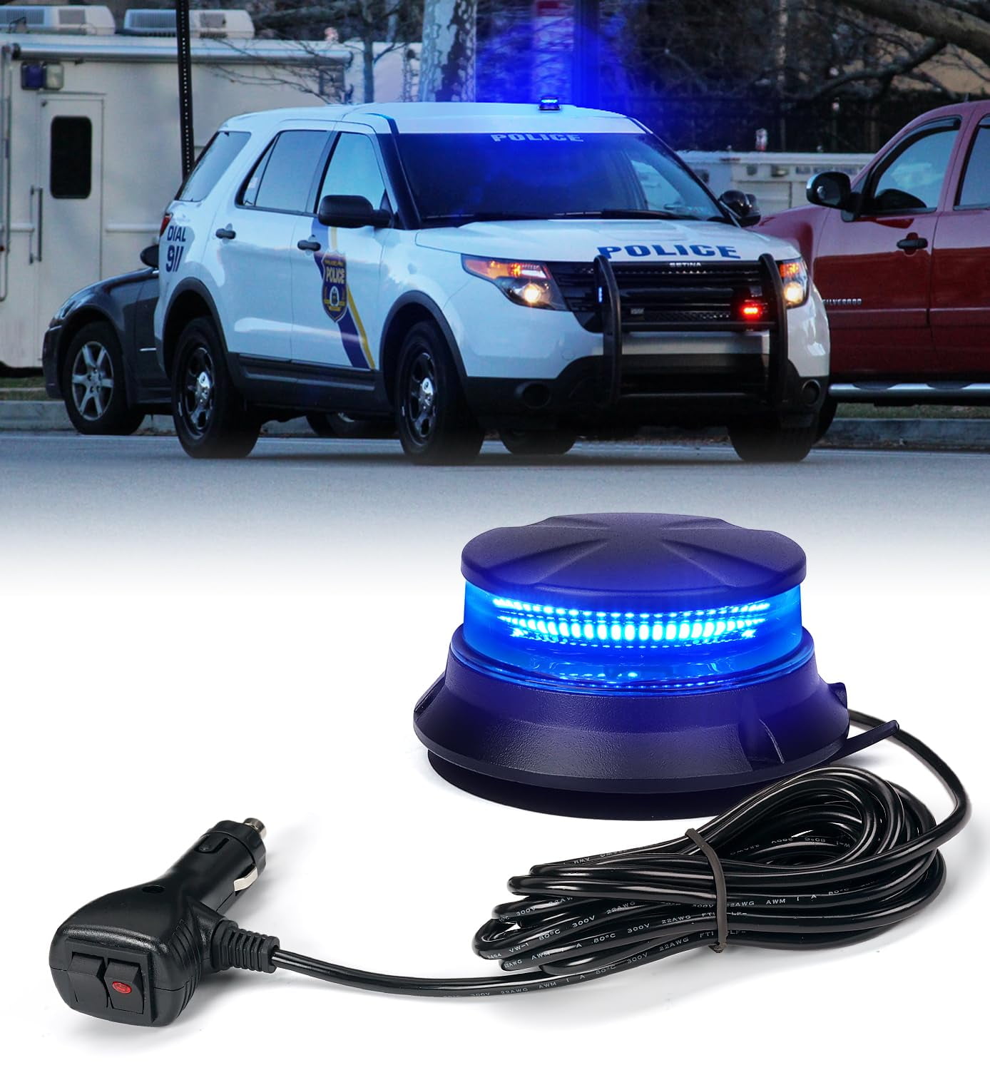 Xprite LED Rotating Beacon RRF12 Light, 4.5Inch Super Bright Forklift ...