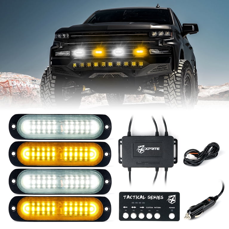 Xprite Led Lights Xprite 36 LED Emergency Strobe Lights Mini Bar 16