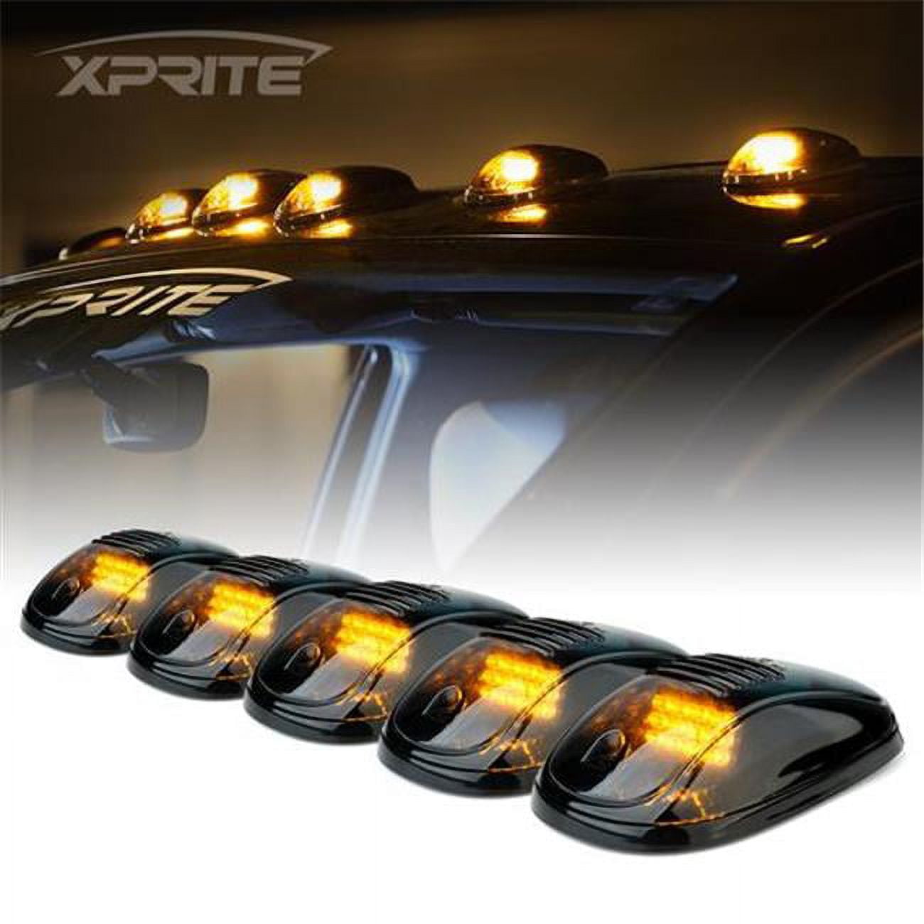 Xprite USA SL-745N-Y Smoked LED Roof Top Clearance Light Kit, Black ...