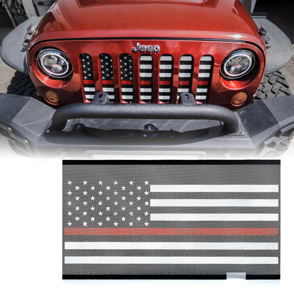 Xprite USA ZS-0001-FLAG-G1R Mesh Grille Insert with Firefighter Red ...