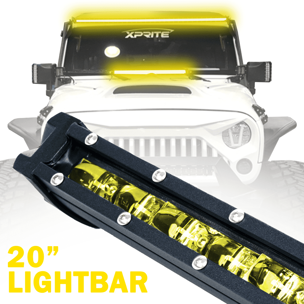 Xprite Yellow Ultra Thin Astro Series Flood Beam CREE LED Light Bar ...