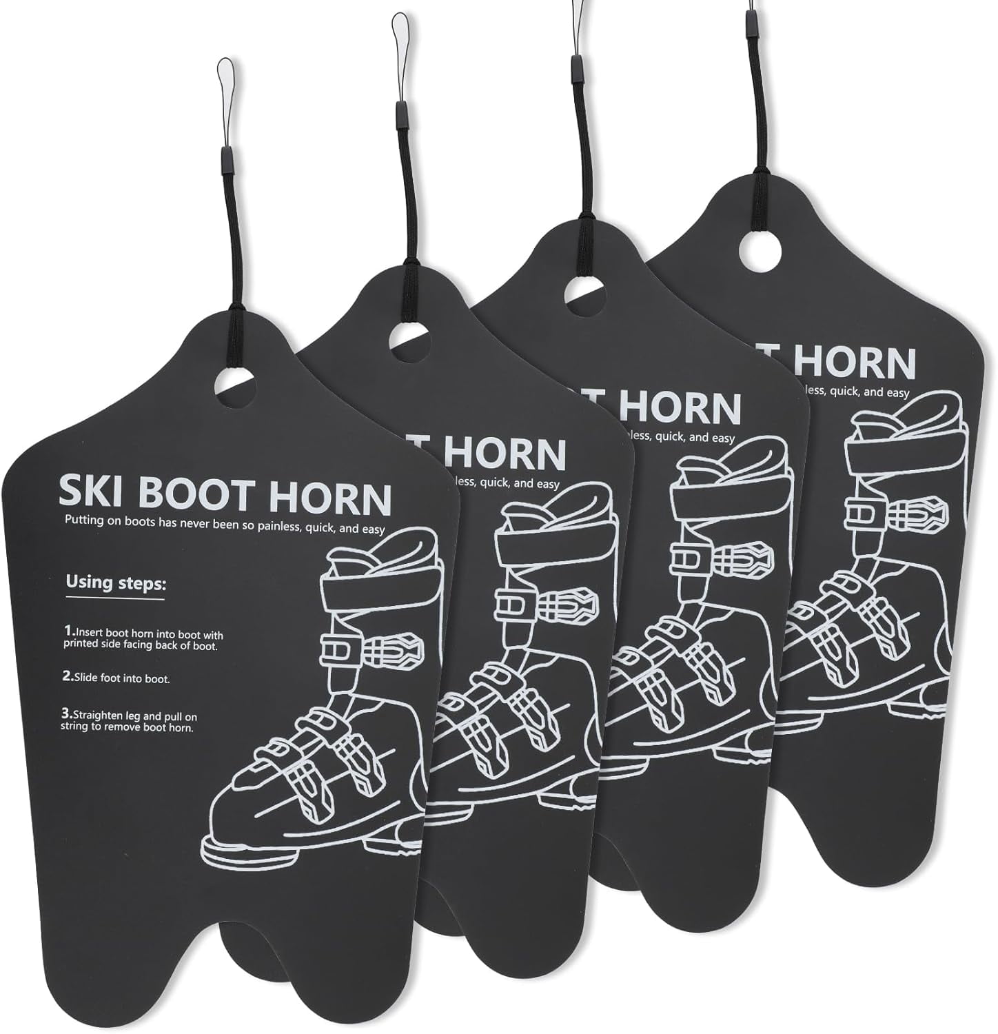 Yoqb 4pcs Boot Shoe Horn, 8.5x13in Ski and Snowboard Boot Horn with ...