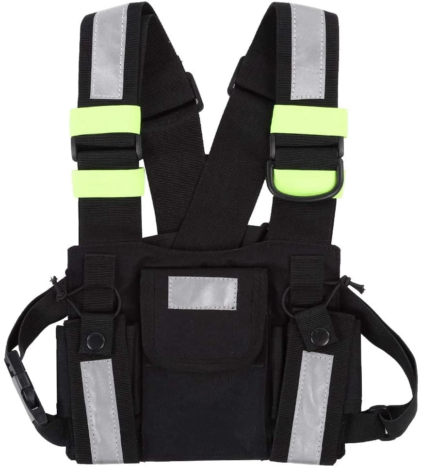 Xqif Radio Chest Harness Case Yellow Reflective TYT Radio Harness Front ...