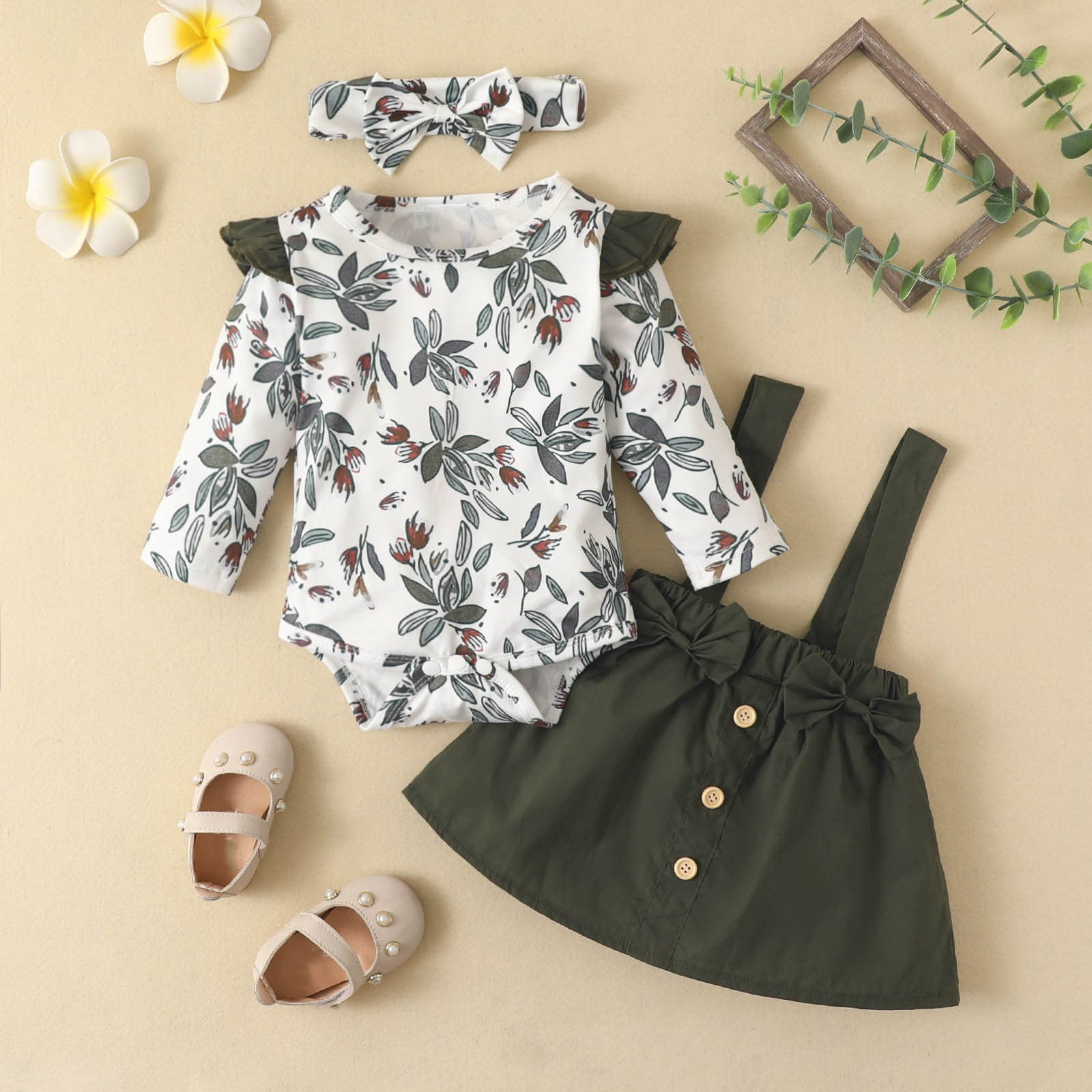 Xqxayjr Toddler Little Girl Clothes Outfits Set Long Sleeve Ruffle ...