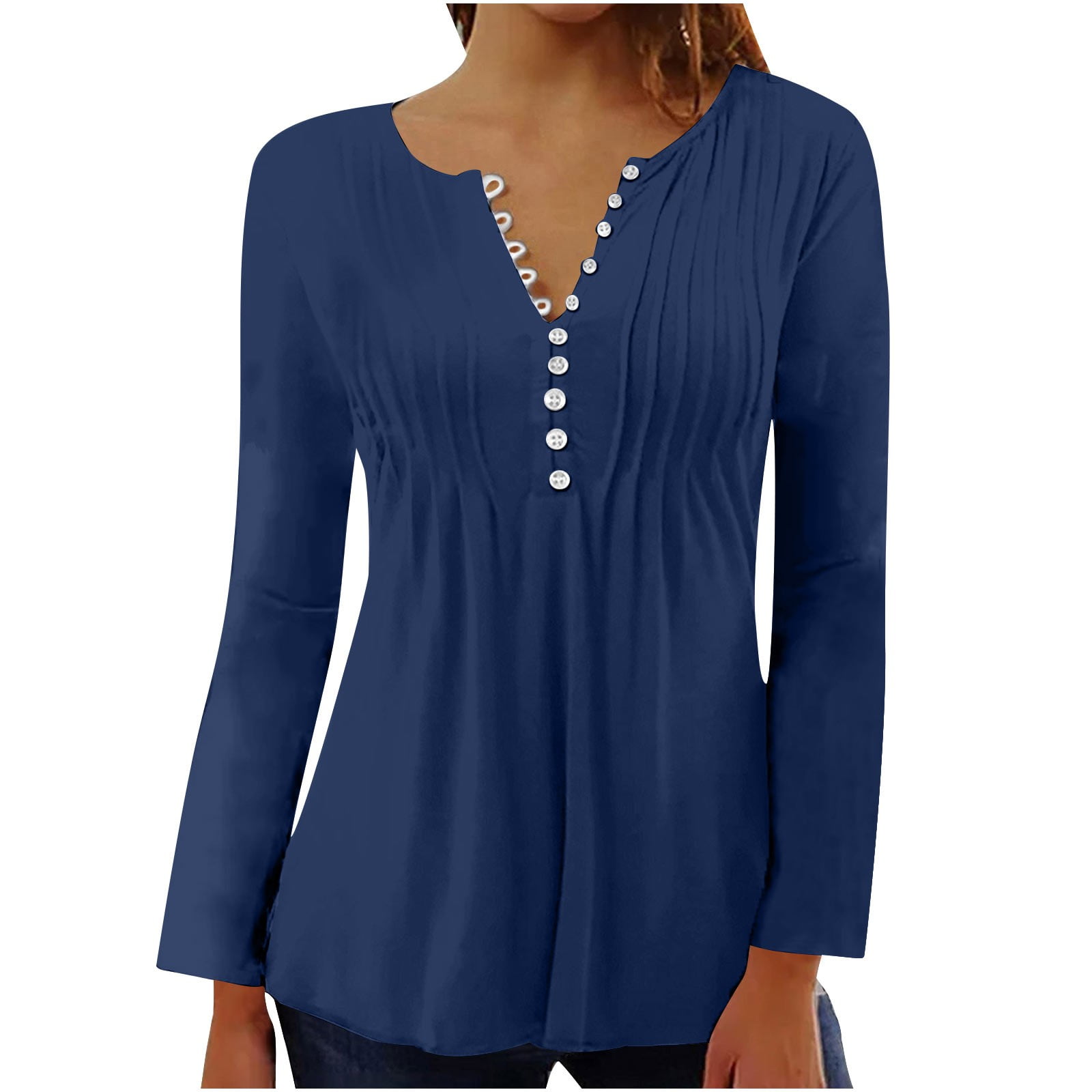 Xqxayjr Womens Fall Tops Clearance Womens Tunic Tops Long Sleeve Casual ...