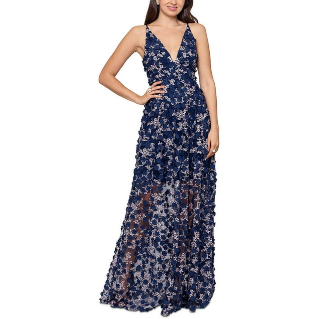 Xscape Womens Embroidered Fit & Flare Evening Dress - Walmart.com
