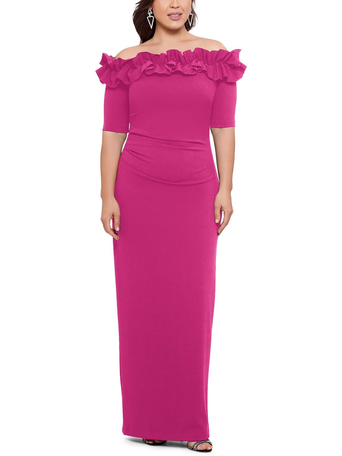 Xscape Womens Plus Ruffled Maxi Evening Dress - Walmart.com