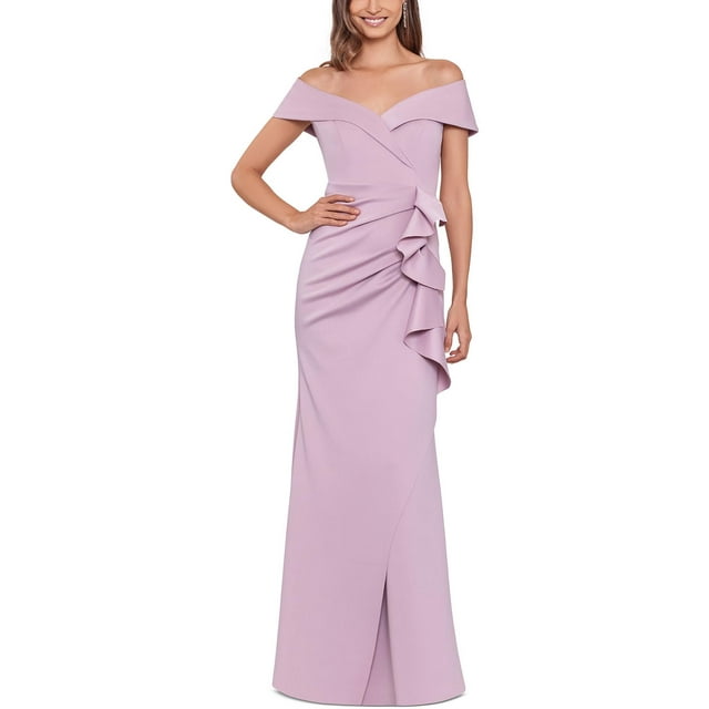 Xscape Womens Ruffled Off The Shoulder Maxi Dress - Walmart.com