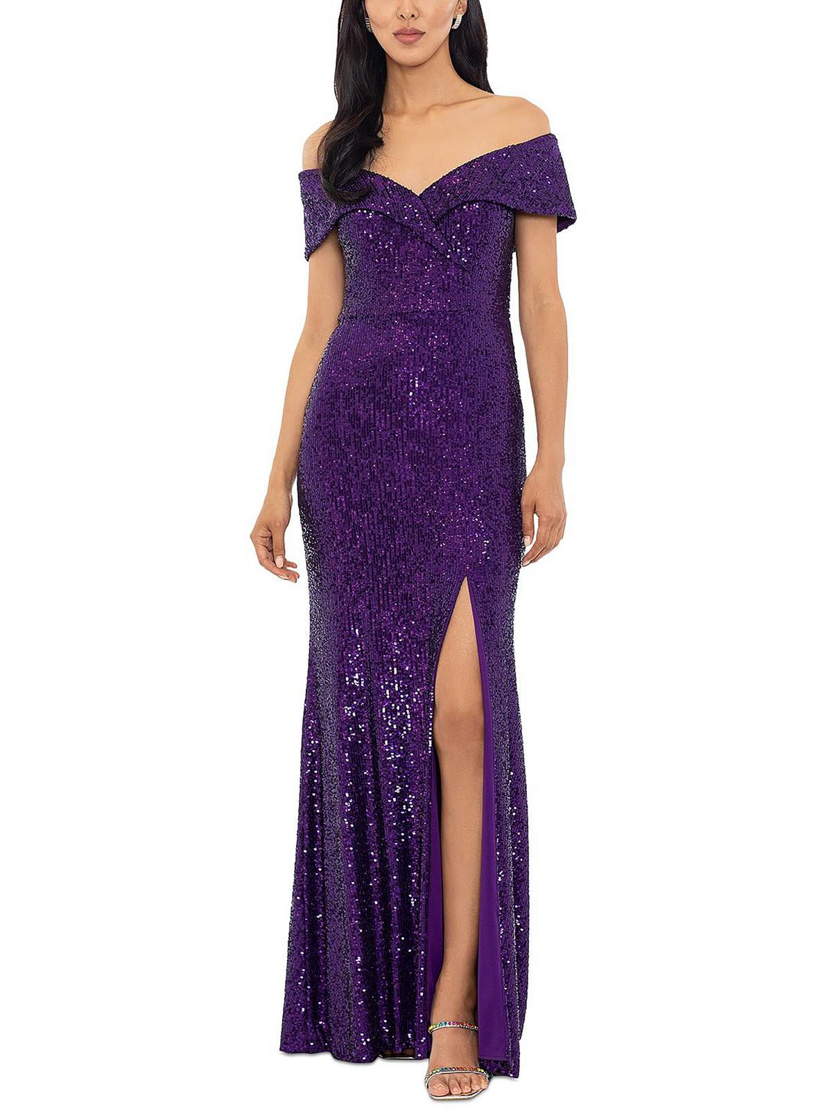 Xscape Womens Squined Split Evening Dress - Walmart.com