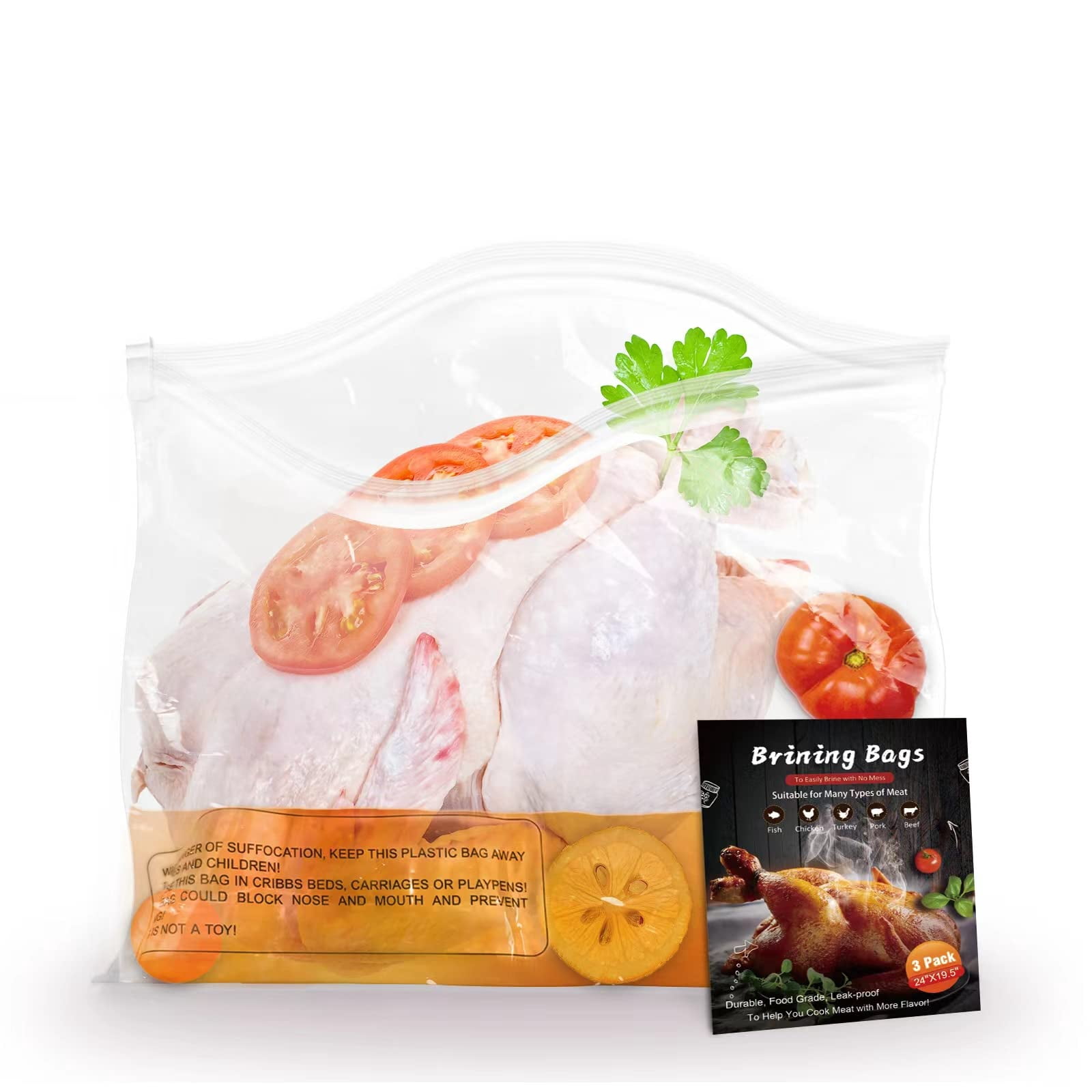 Xsourcer Turkey Brining Bag, 3 MDA05 Pack Extra Large Thickened Brine ...