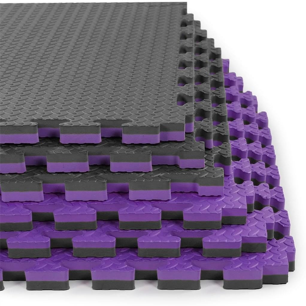 Xspec 1" Extra Thick Interlocking Home Gym Foam Floor Mat Reversible ...