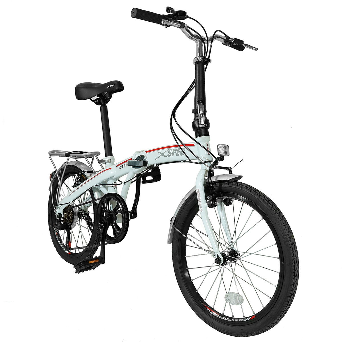 Xspec 20" 7 Speed Folding Compact City Commuter Bike, White (NOT An ...