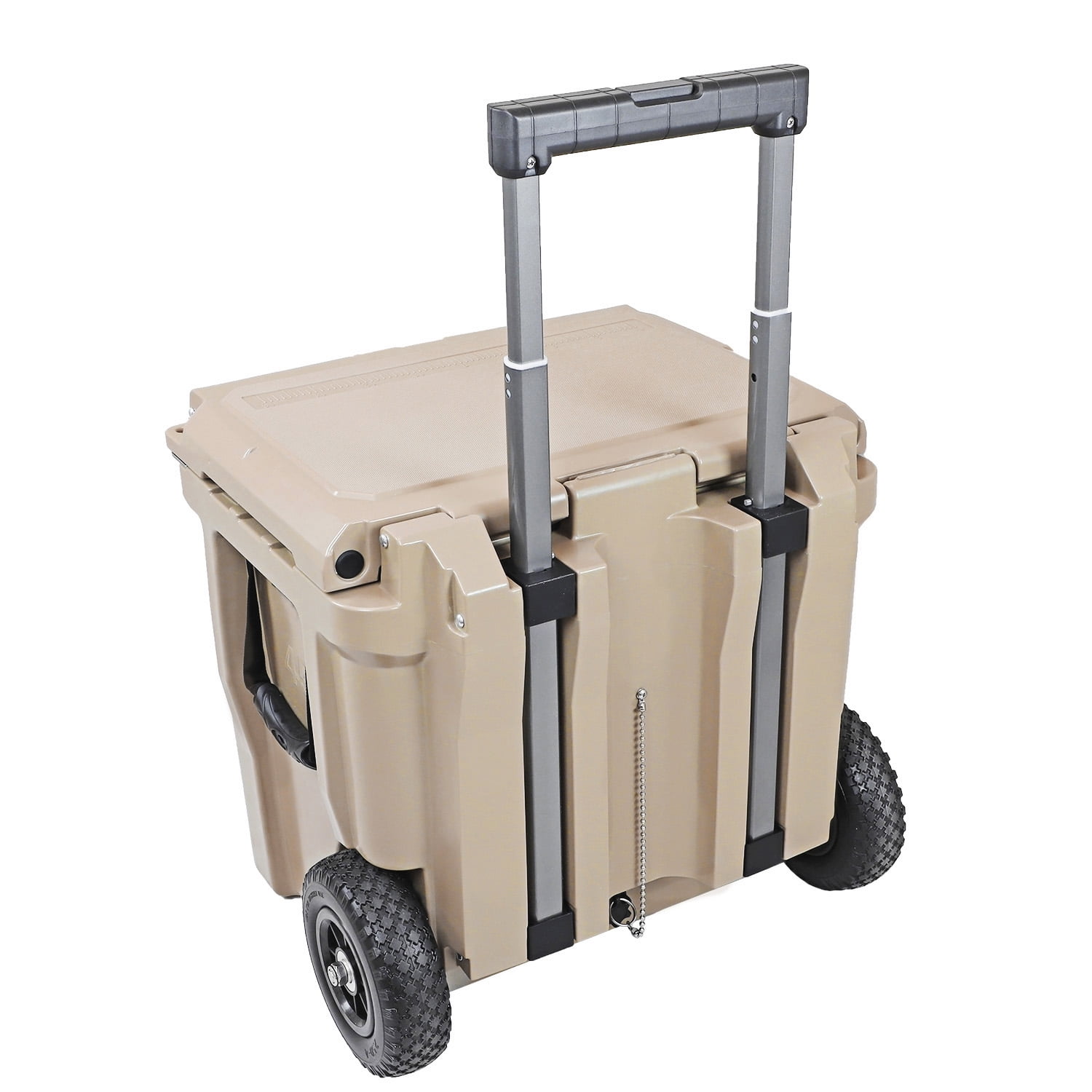 Xspec 45 Quart Roto-Molded Ice Chest with Towable Handle and Wheels for ...