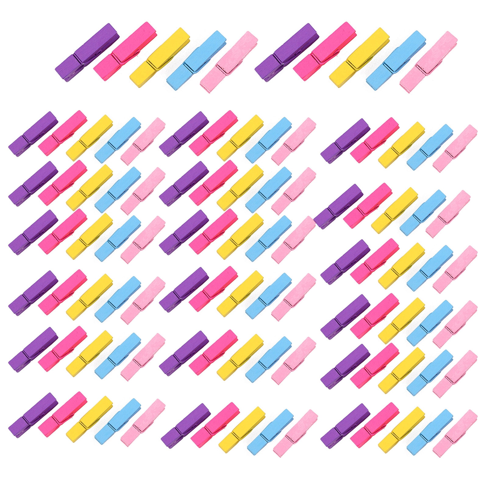 Xssm 100Pcs Colored Wooden Clothespins – Smooth Edge, Heavy-Duty, DIY ...