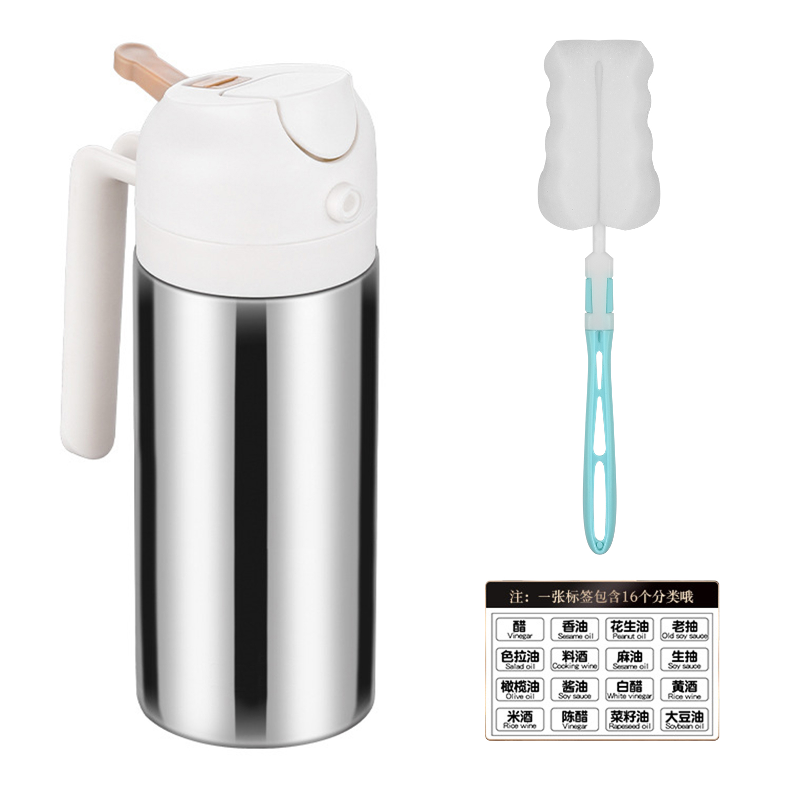 Xssm 2-In-1 Stainless Steel Olive Oil Dispenser and Sprayer - Food-Grade Oil Mister Spray Bottle ...