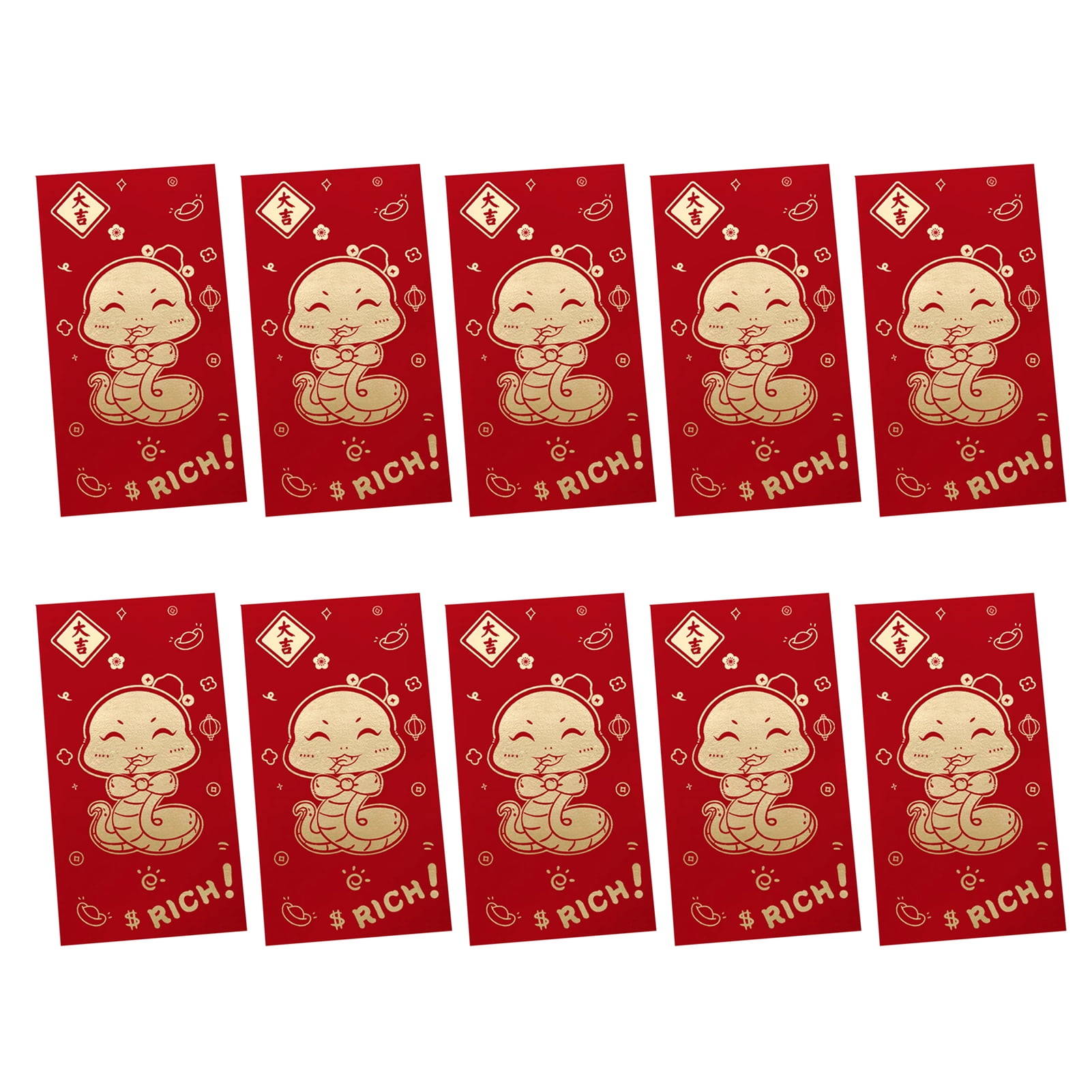 Xssm 2025 New Year Red Envelopes – 10Pcs Year of The Snake Lucky Money ...