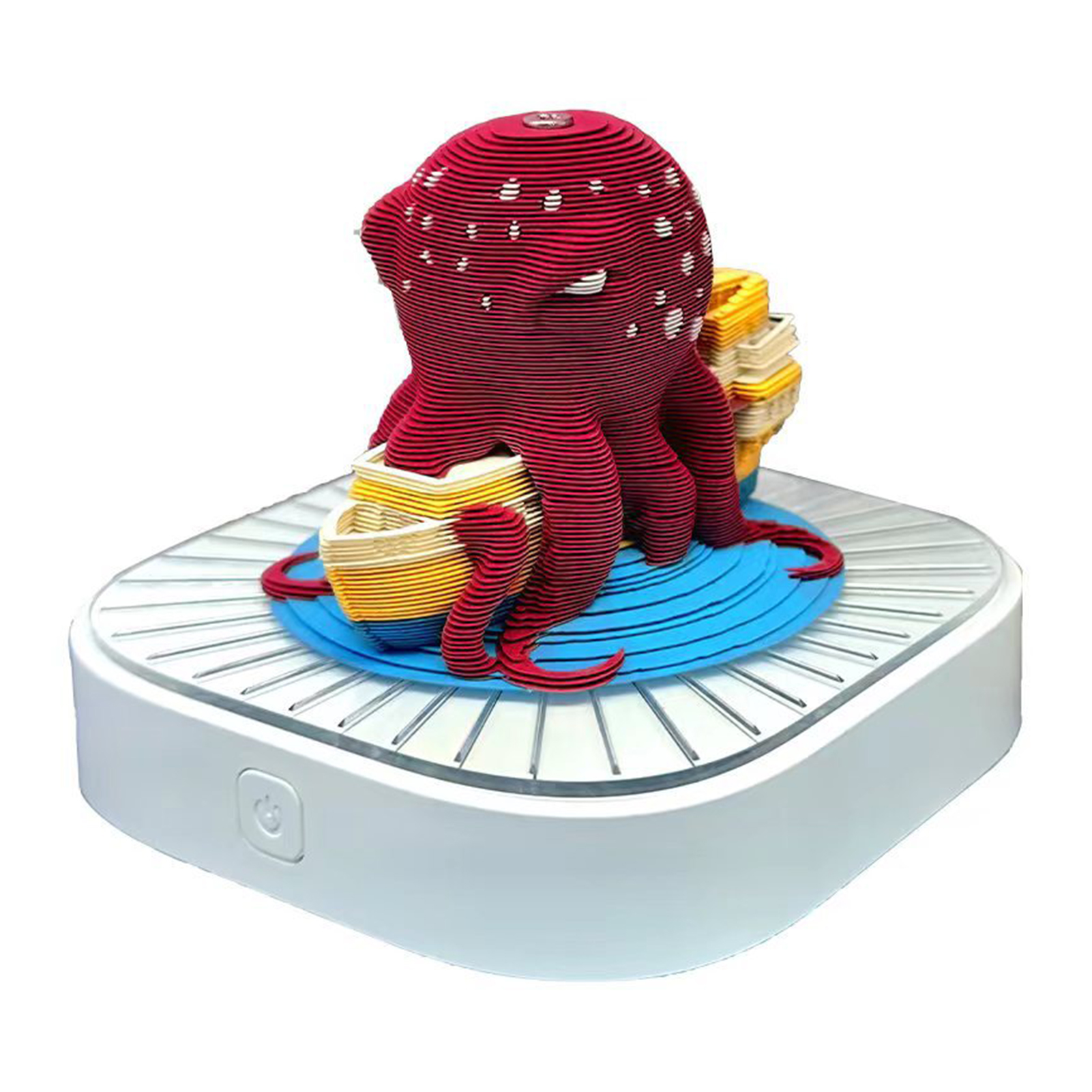 Xssm 3D Memo Pad, Octopus Ornament with LED Light, Pirate Ship Octopus Calendar, Paper Carving ...