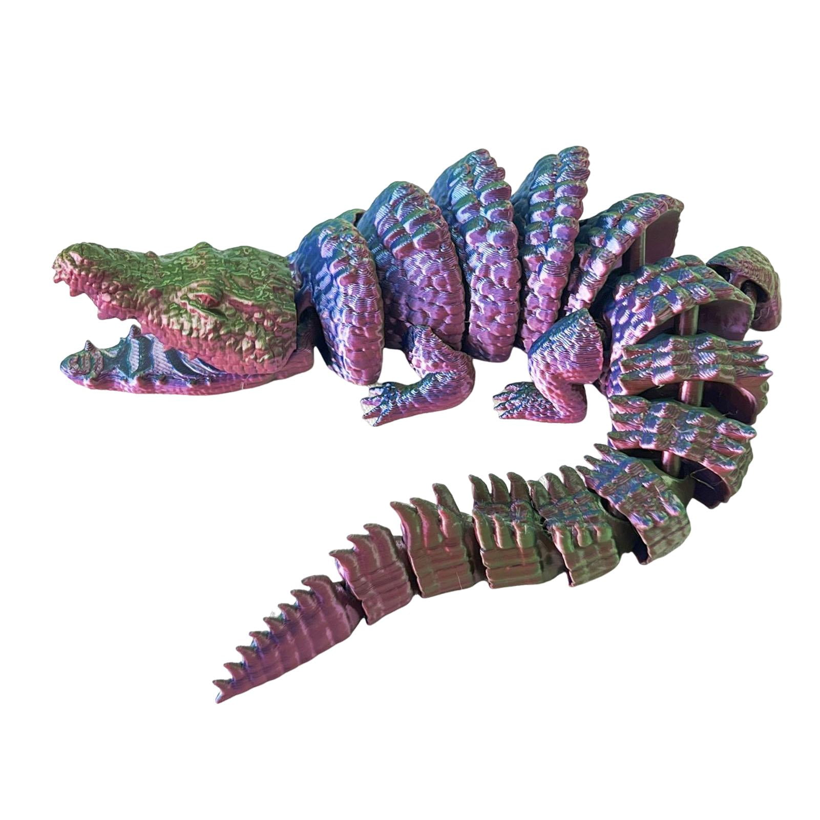 Xssm 3D Printed Crocodile Toy – Articulated Crocodile Ornament with Moveable Joints, Anxiety ...