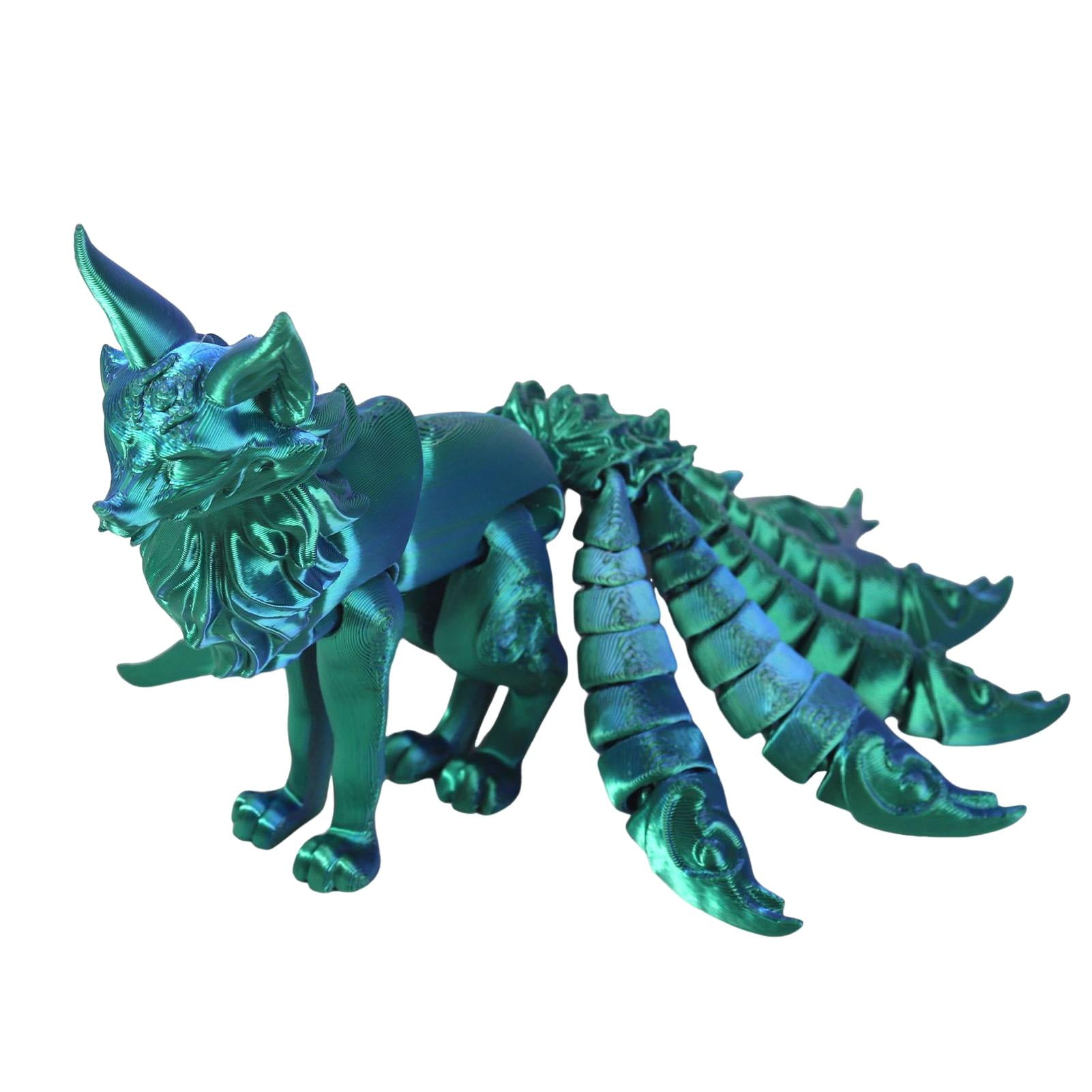 Xssm 3D Printed Fox Ornament - Nine-Tailed Fox Figurine with ...