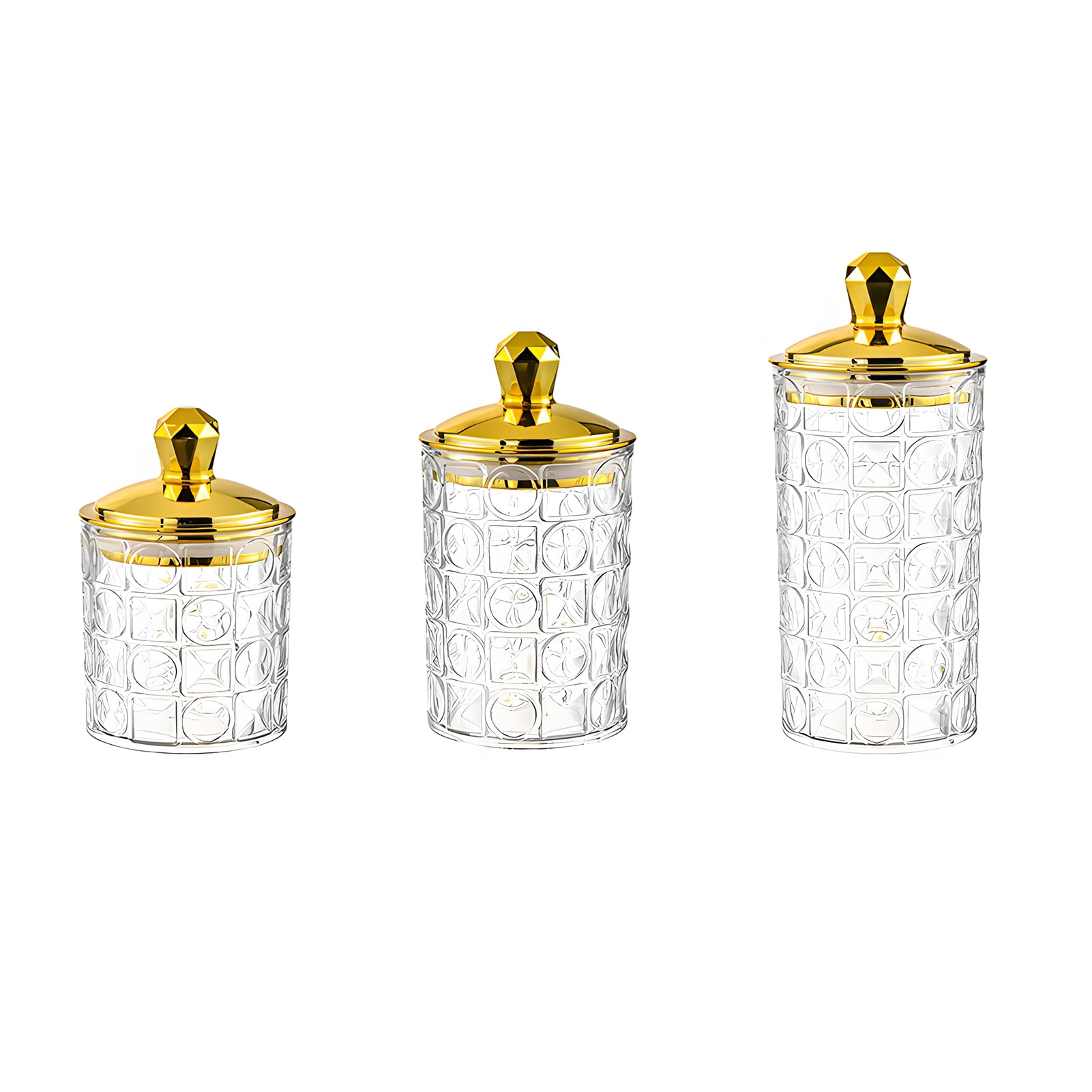 Xssm 3Pcs Food Storage Jars with Airtight Lids – BPA-Free, Transparent Design, Nuts, Cookie ...