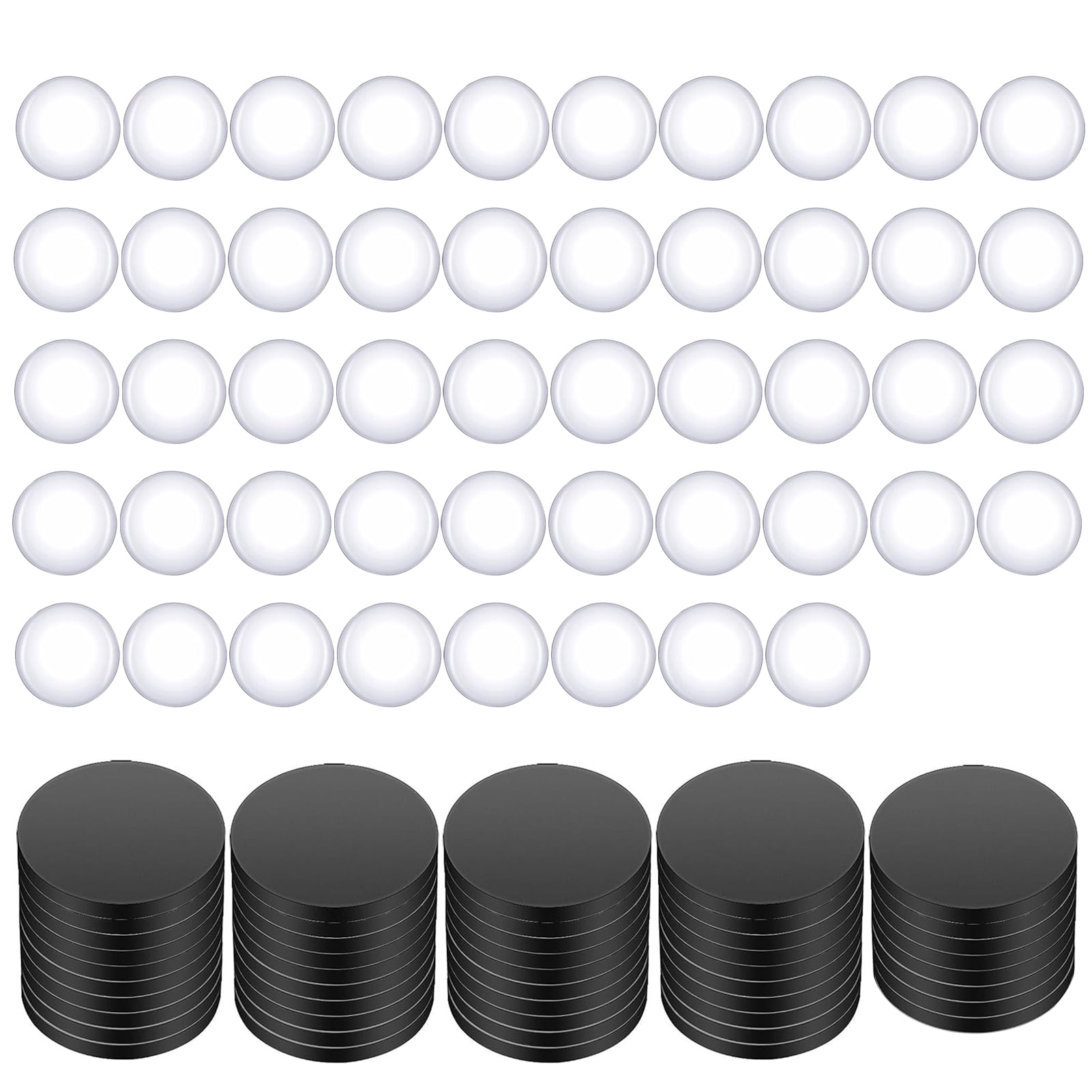 Xssm 48 Pcs DIY Magnets - Round Magnetic Discs, Clear Dome Glass, Anti ...