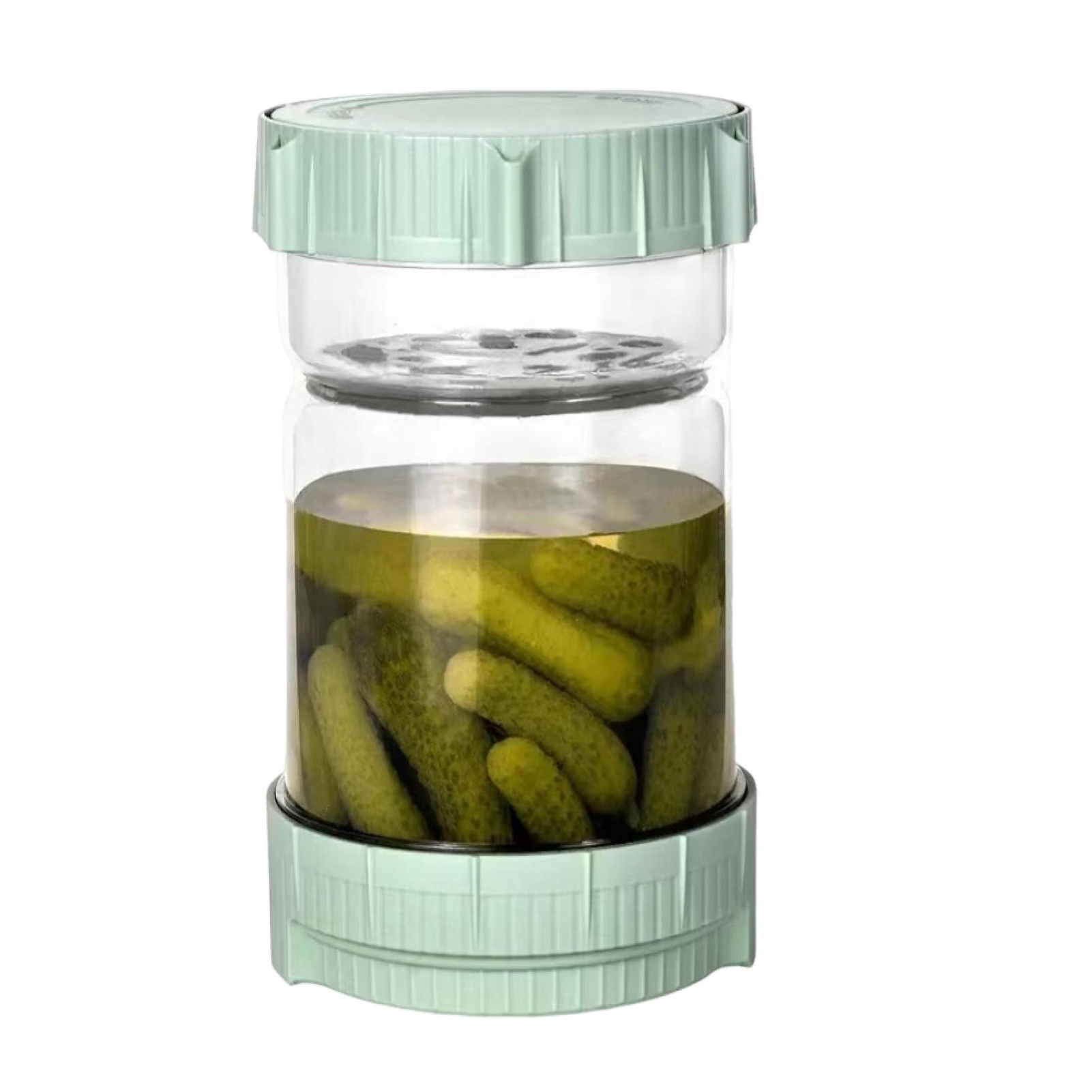 Xssm 50Oz Pickle Jar with Strainer - Flip Fork Dry Wet Separation ...