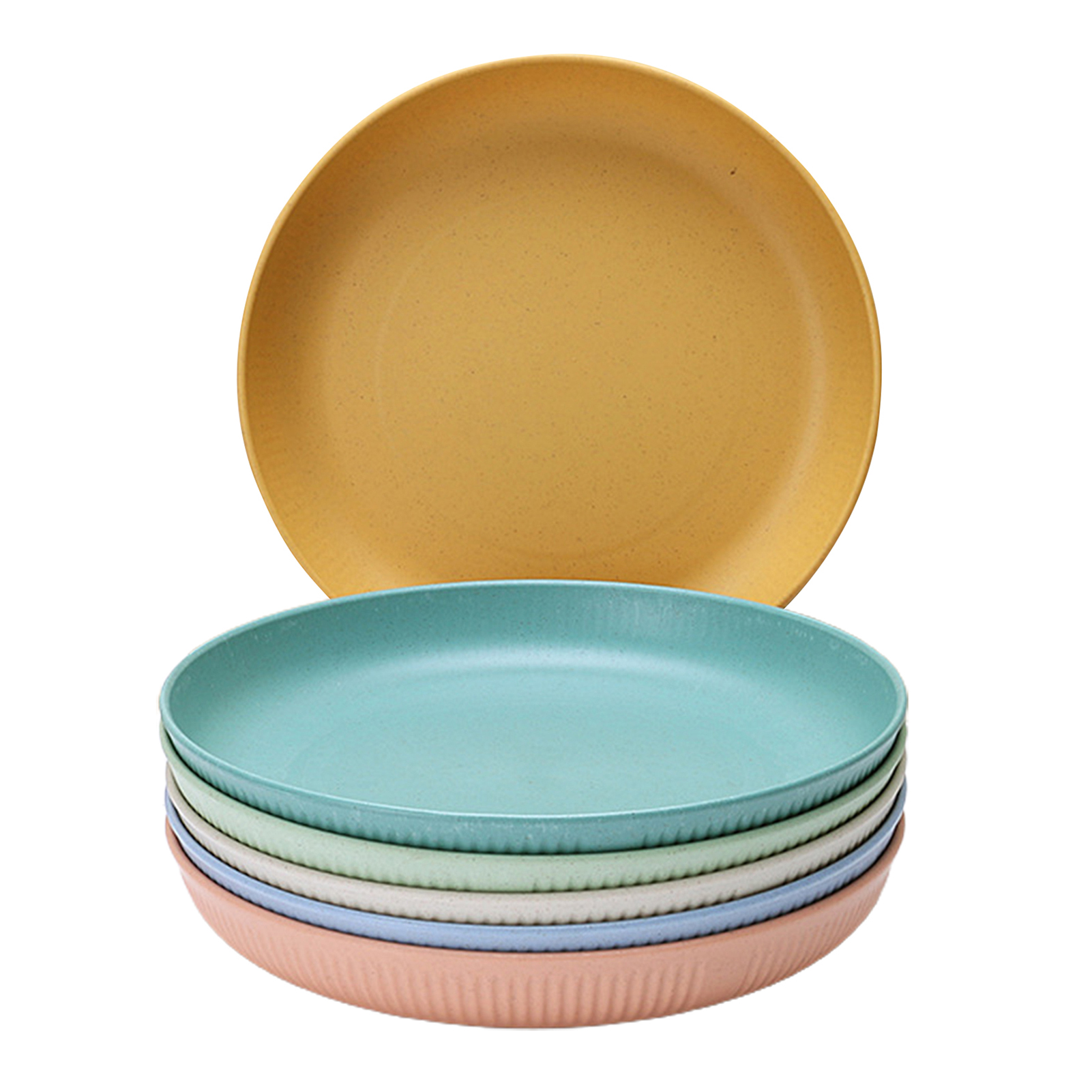 Xssm 6 Pcs Unbreakable Plates Set - Space-Saving, Colorful, Healthy ...