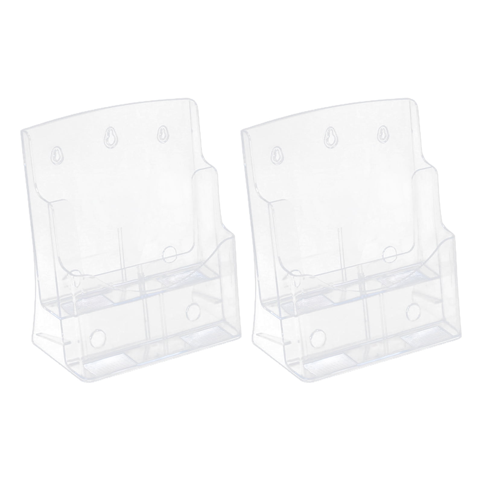 Xssm A4 Brochure Holder – 2Pcs, Single/Double Layer, Clear Wall Mount ...