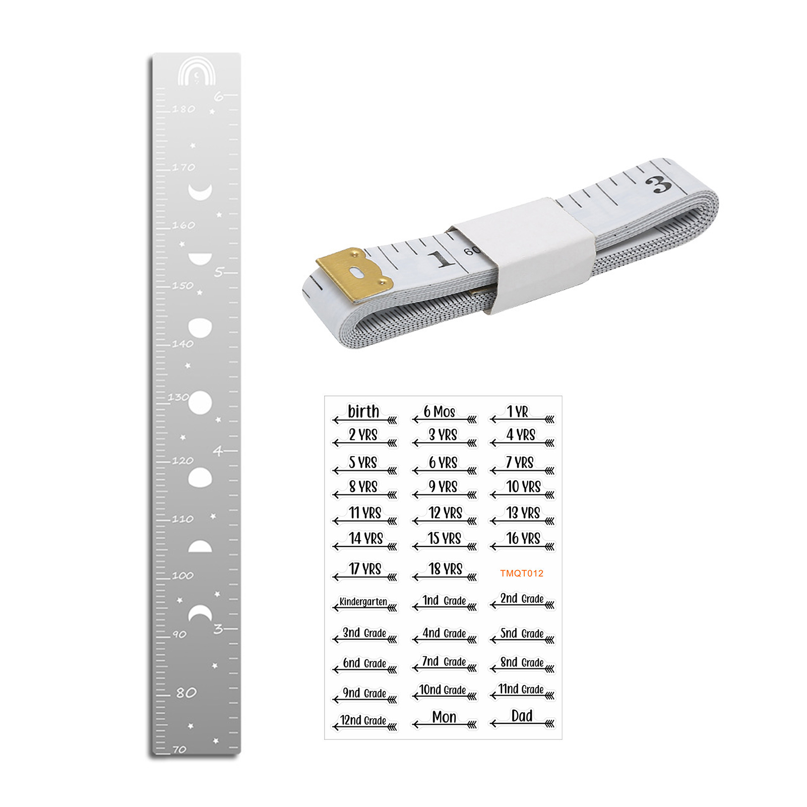Xssm Acrylic Mirror Kids Growth Chart – Children Room Nursery Bedroom ...